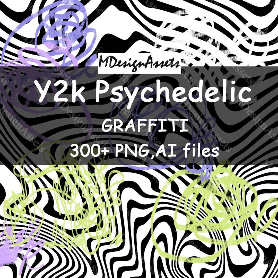 Y2k Psychedelic Graffiti, Art Collage Assets, AI&PNG Files Free ...