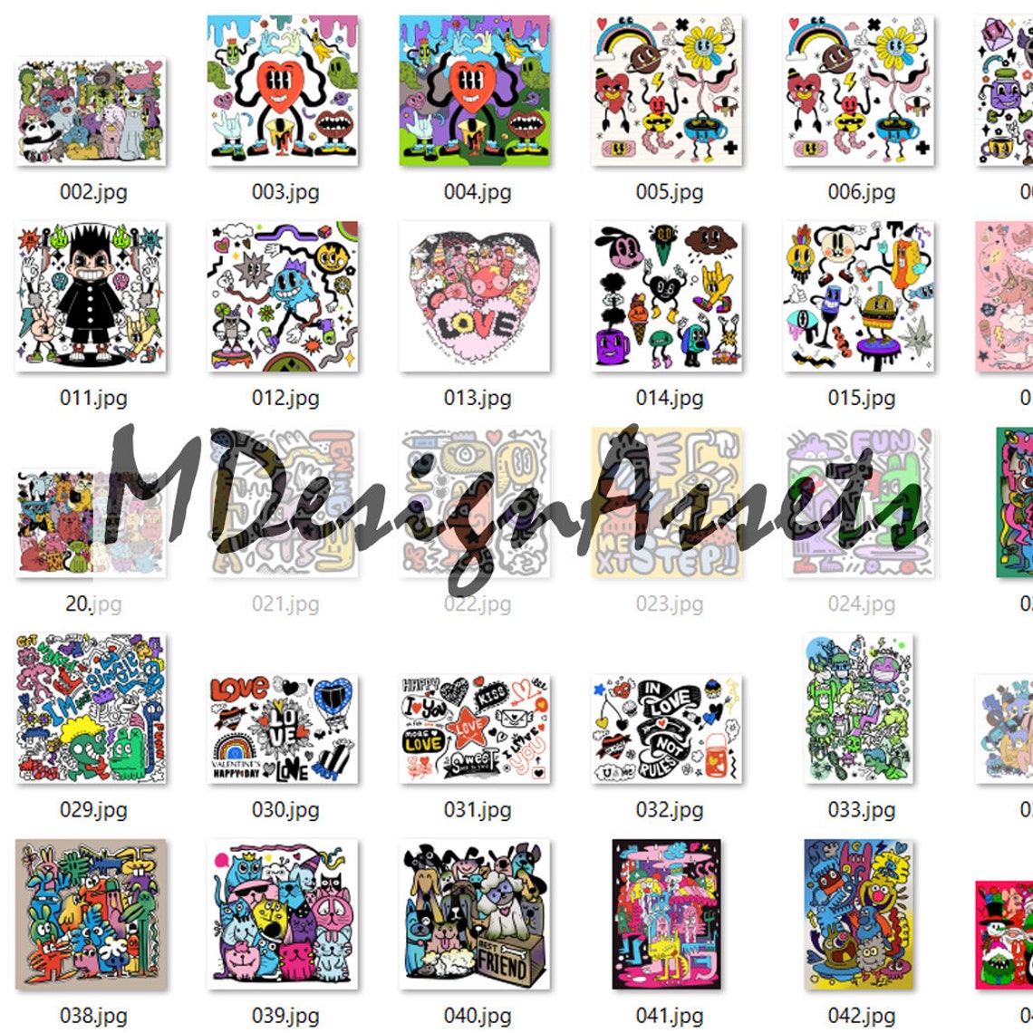 Carton Funny Graffiti Illustration, Art Collage Assets, AI&PNG Files ...