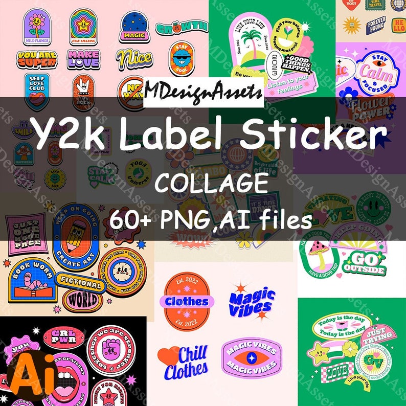 Y2k Sticker, Art Collage Assets, AI&PNG Files Free Background, Collage ...