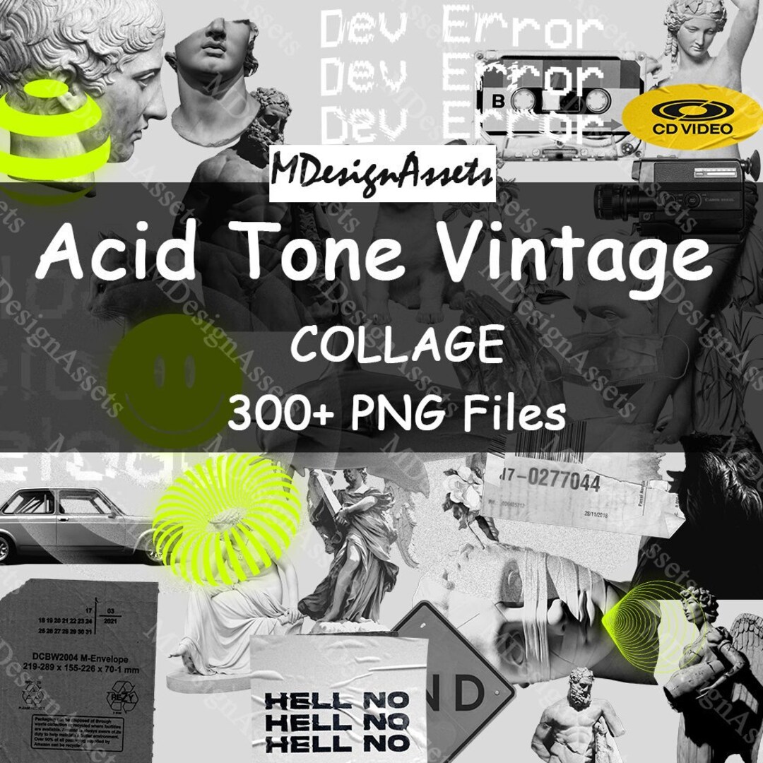 Acid Tone Vintage Collage, Art Collage Assets, Figure, Animals ...