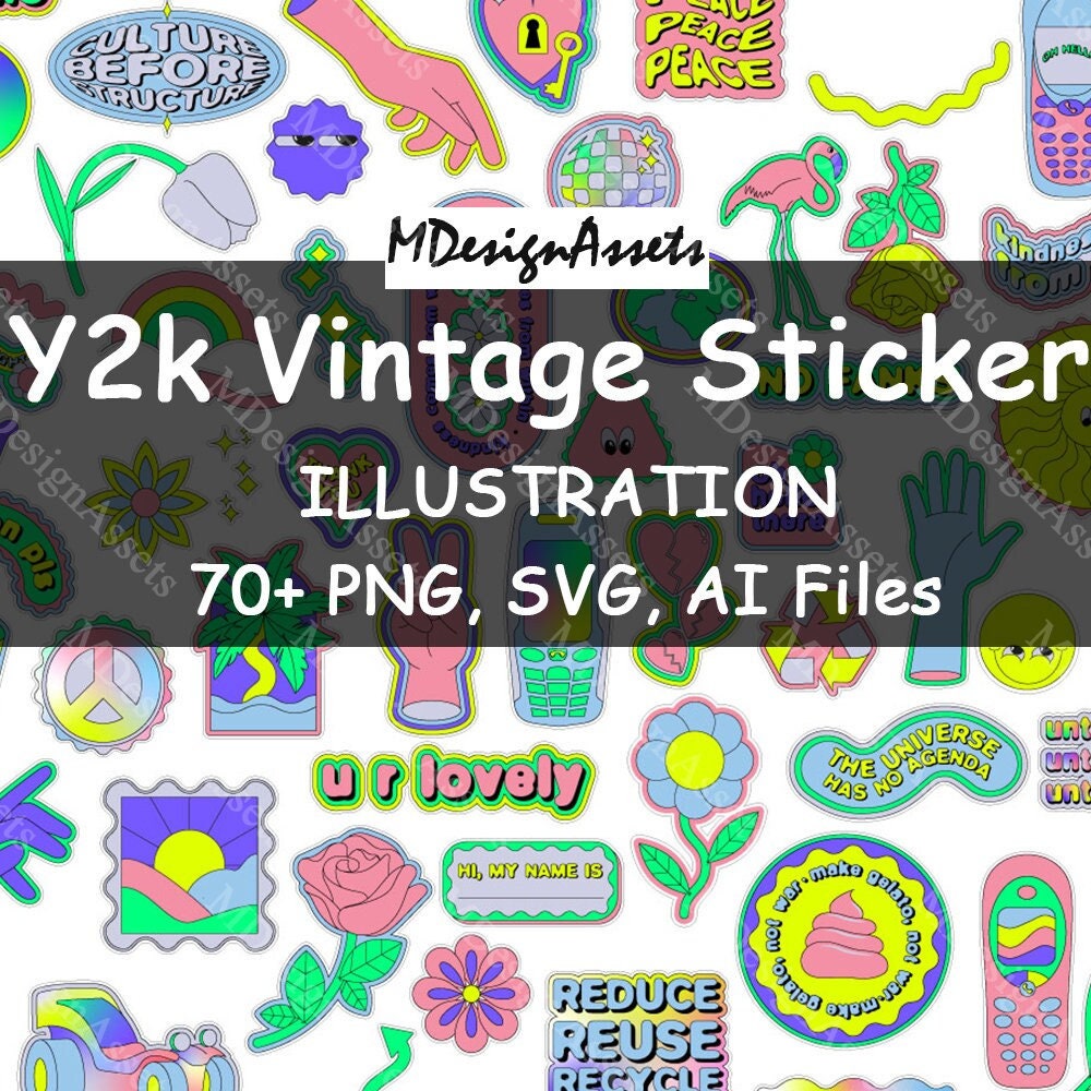Y2k Vintage Sticker ILLUSTRATION, Collage, Creative Design, Art Collage ...