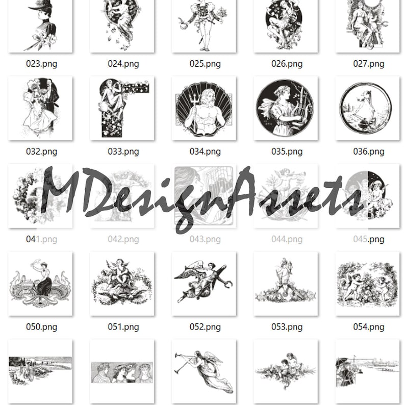 Vintage Greek Mythology Illustration, Angles and Goddess, Art Collage ...