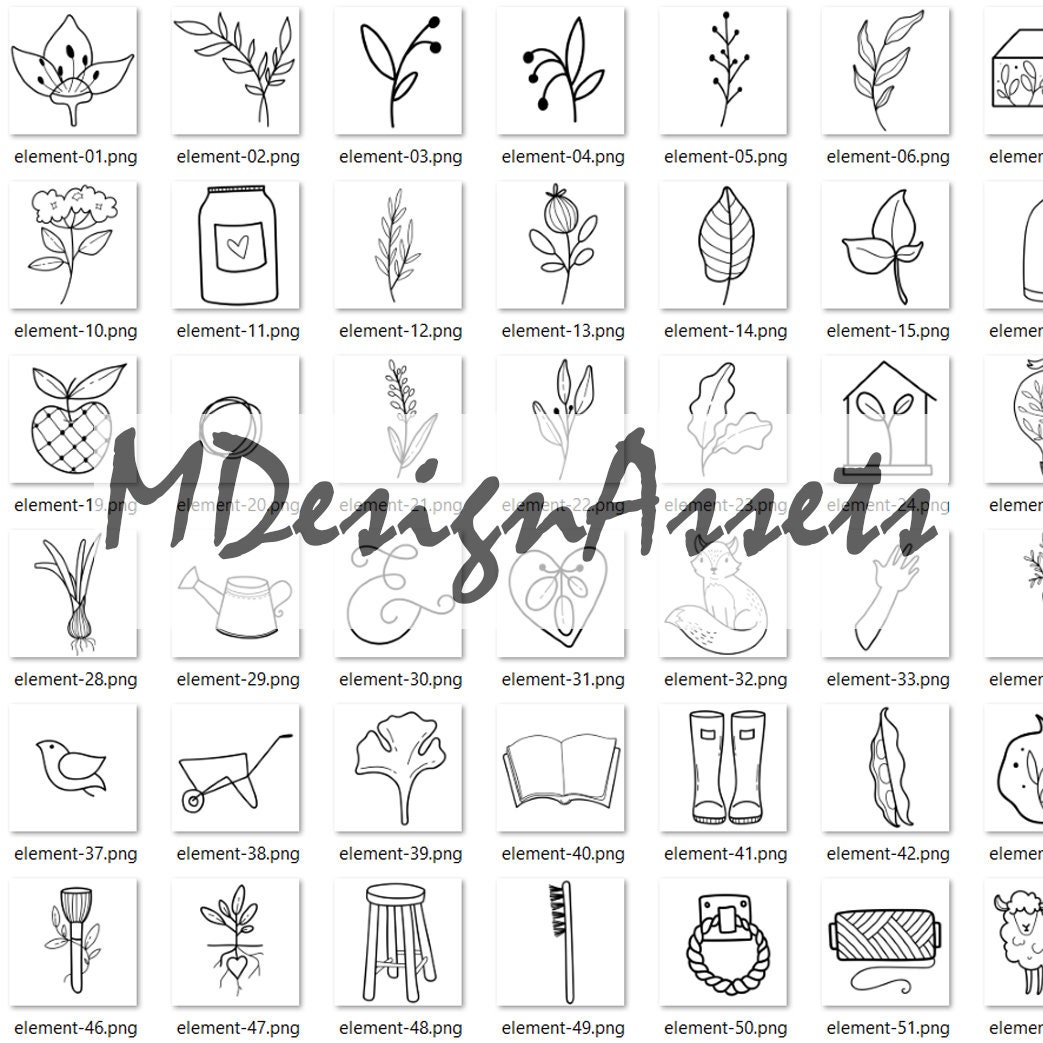 B & W Farm Logo Collage, Illustration, Art Collage Assets, JPG, EPS ...