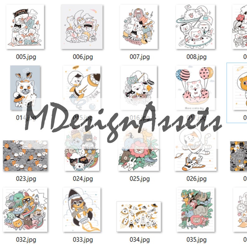 Cartoon Cute Illustration, Art Collage Assets, AI&PNG Files Free ...