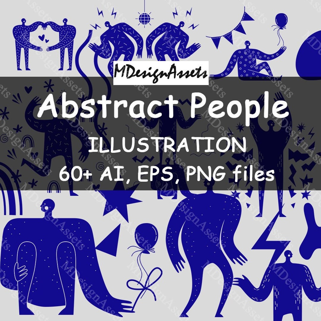 Abstract People Illustration, Art Collage Assets, AI&PNG Files Free ...