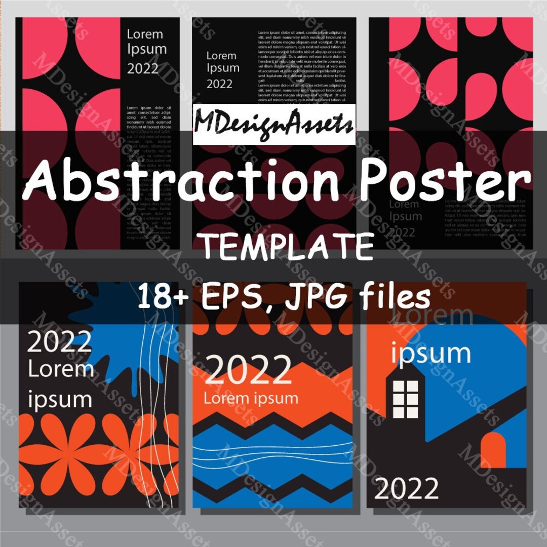 Abstraction Poster Templates, Art Collage Assets, AI&PNG Files Free ...