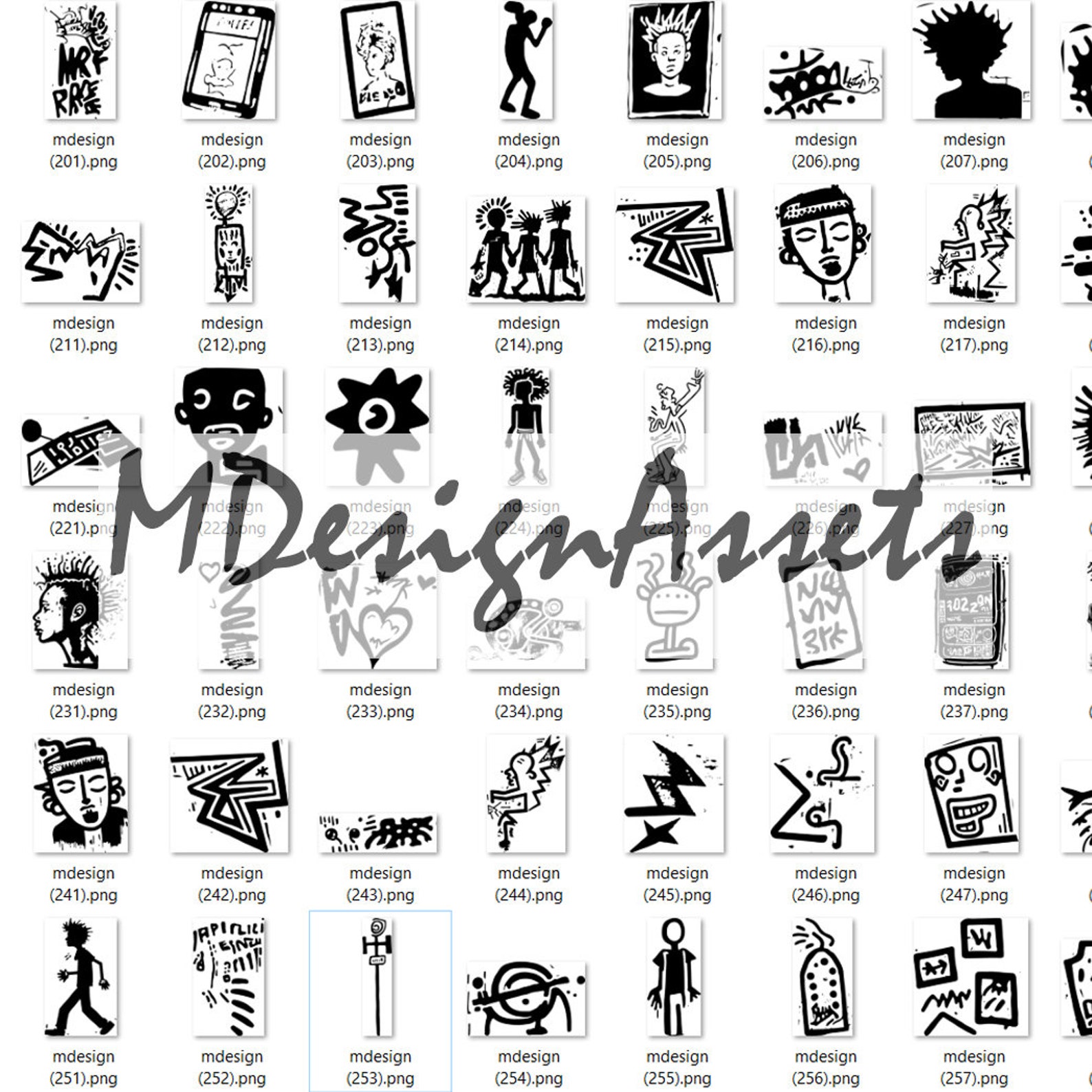 Y2k HAND Drawings, Graffiti, Art Collage Assets, AI&PNG Files Free ...