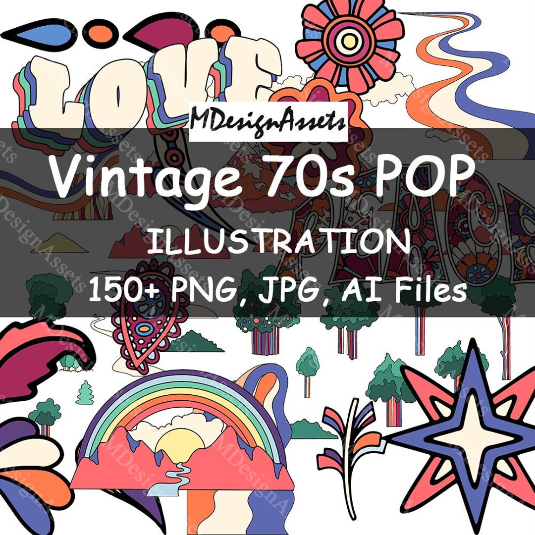 Vintage 70s Pop Illustration, Collage, Creative Design, Art Collage ...