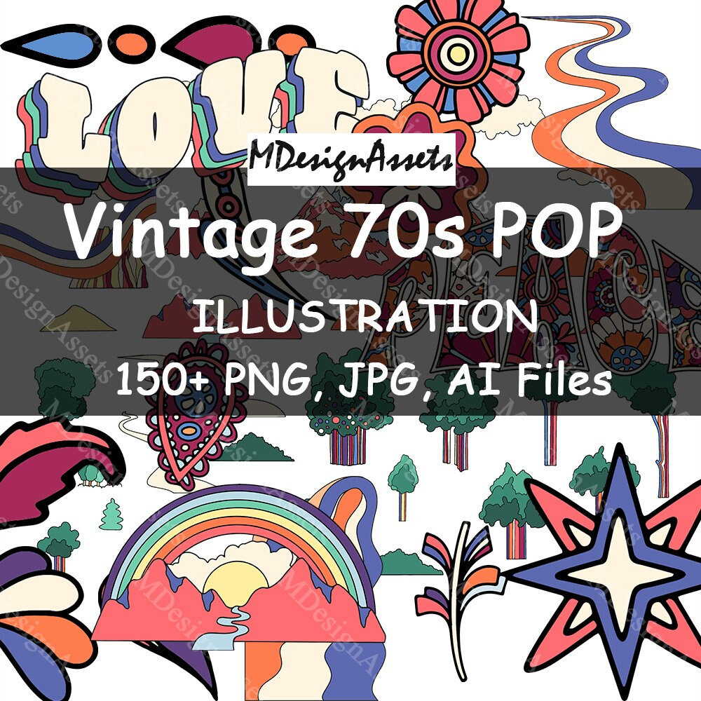 Vintage 70s Pop Illustration, Collage, Creative Design, Art Collage ...