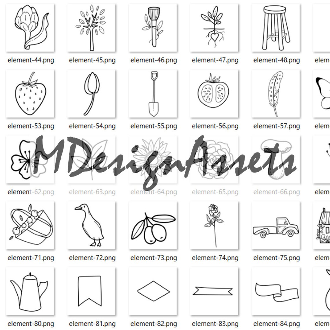 B & W Farm Logo Collage, Illustration, Art Collage Assets, JPG, EPS ...