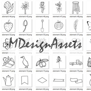 B & W Farm Logo Collage, Illustration, Art Collage Assets, JPG, EPS ...