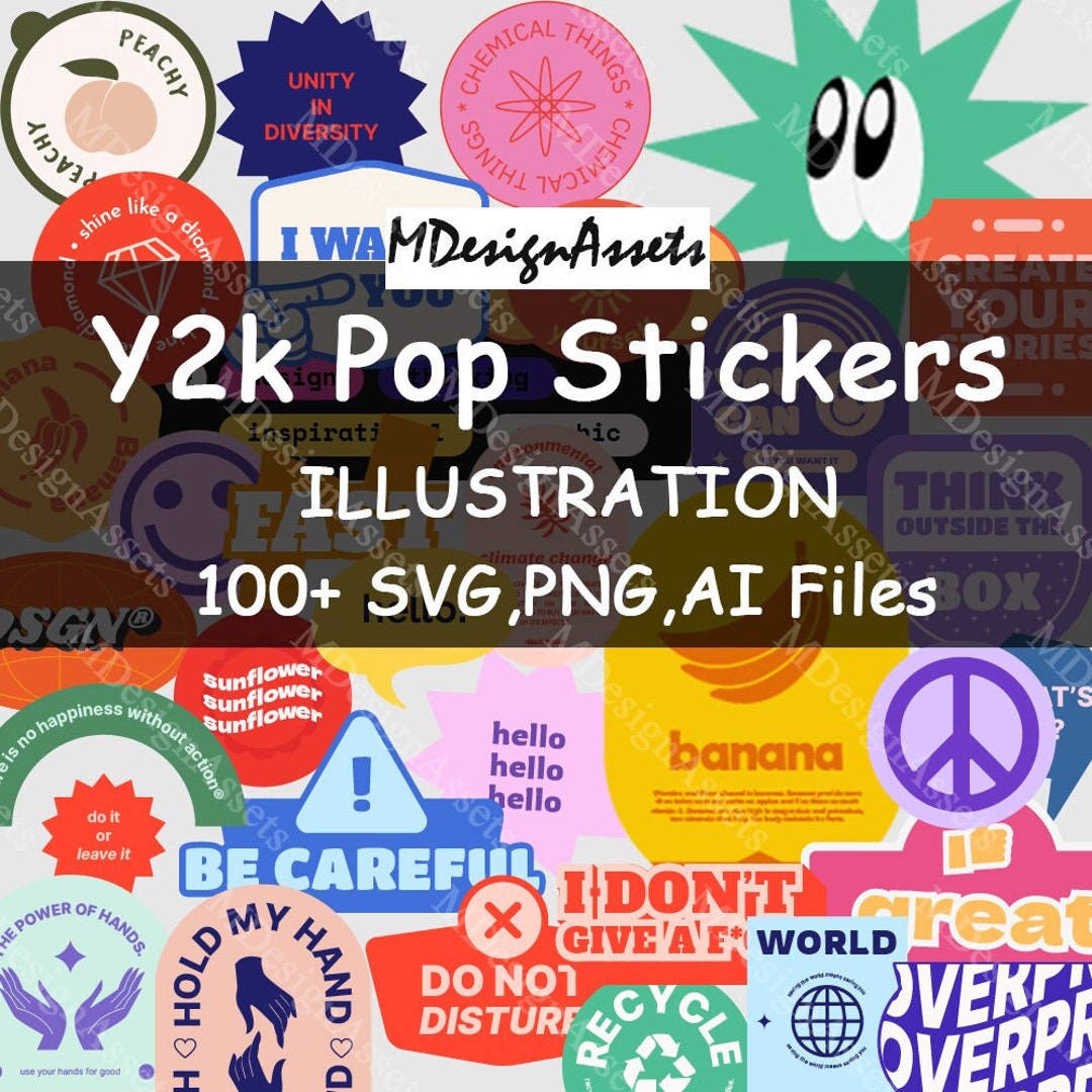 Y2k Pop Stickers Illustration, Collage, Creative Design, Art Collage ...
