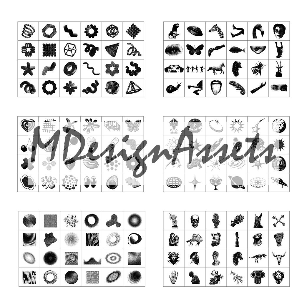 Vintage Pixels COLLAGE, Art Collage Assets, AI&PNG Files Free ...