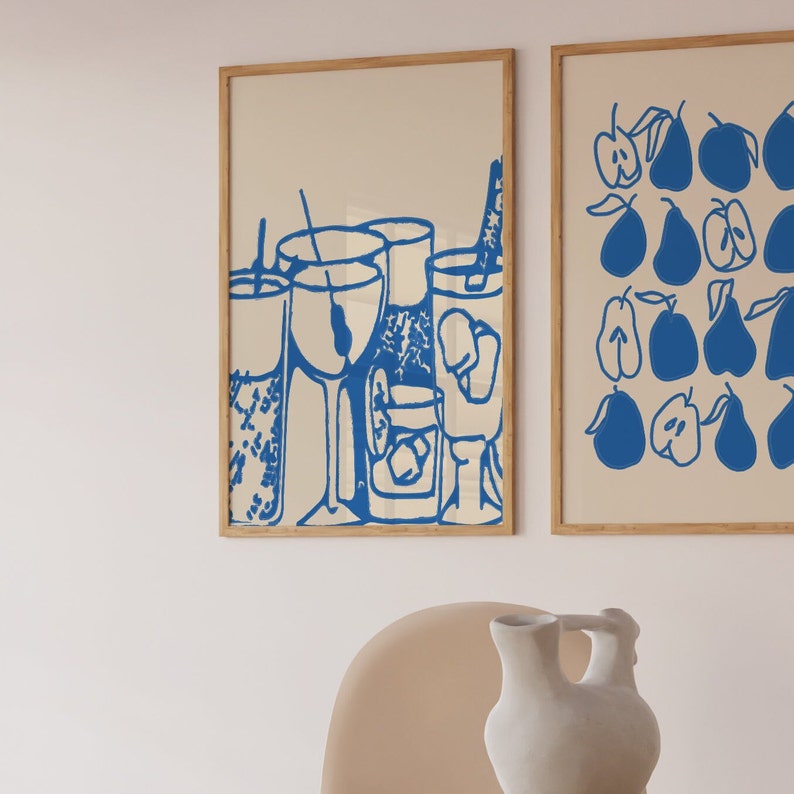 Kitchen Illustration Printable Wall Art Trendy Poster Art - Etsy