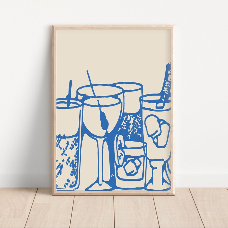 Kitchen Illustration Printable Wall Art Trendy Poster Art - Etsy