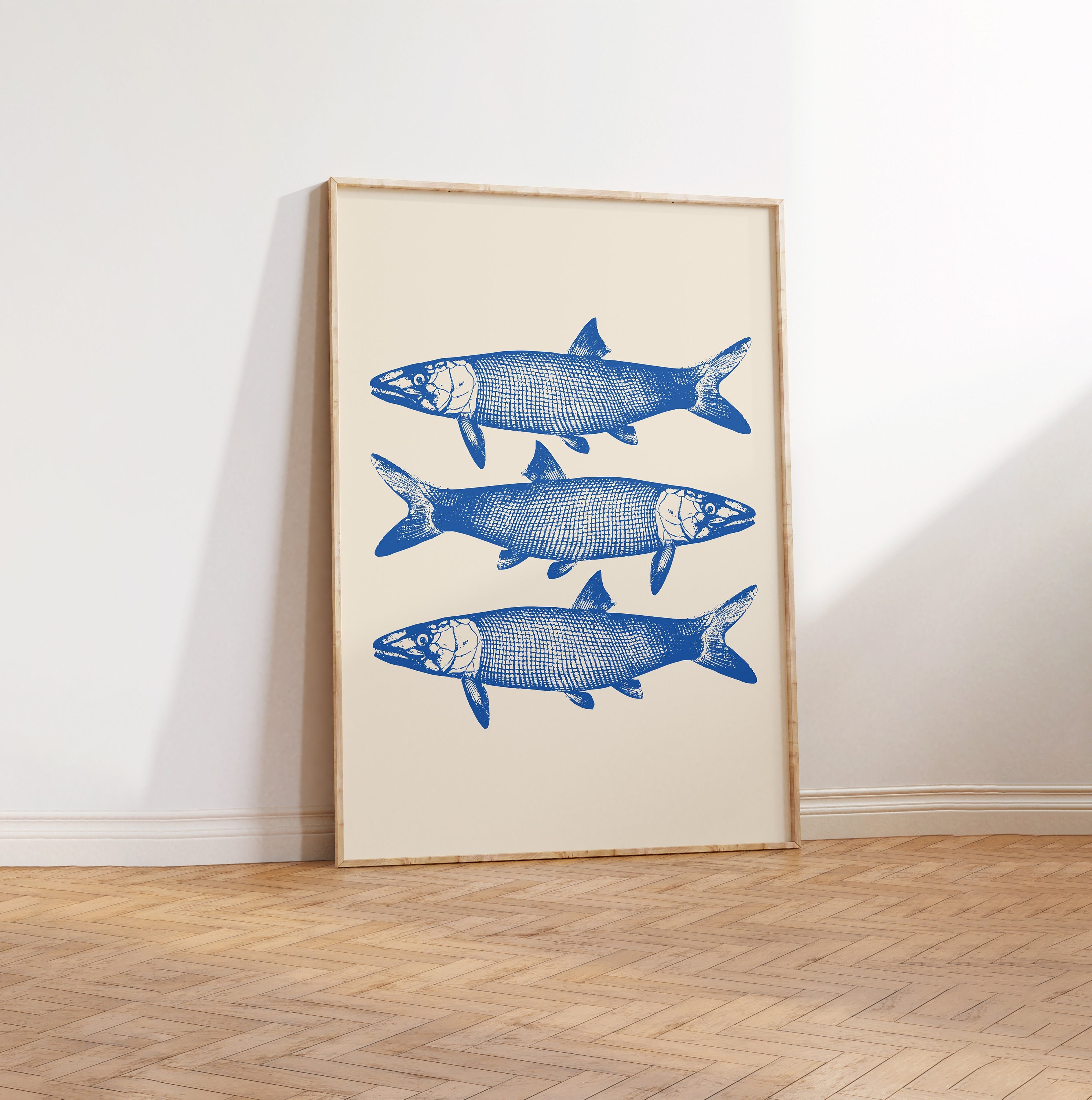 Kitchen Retro Fish Illustration Printable Wall Art, Trendy Poster Art ...