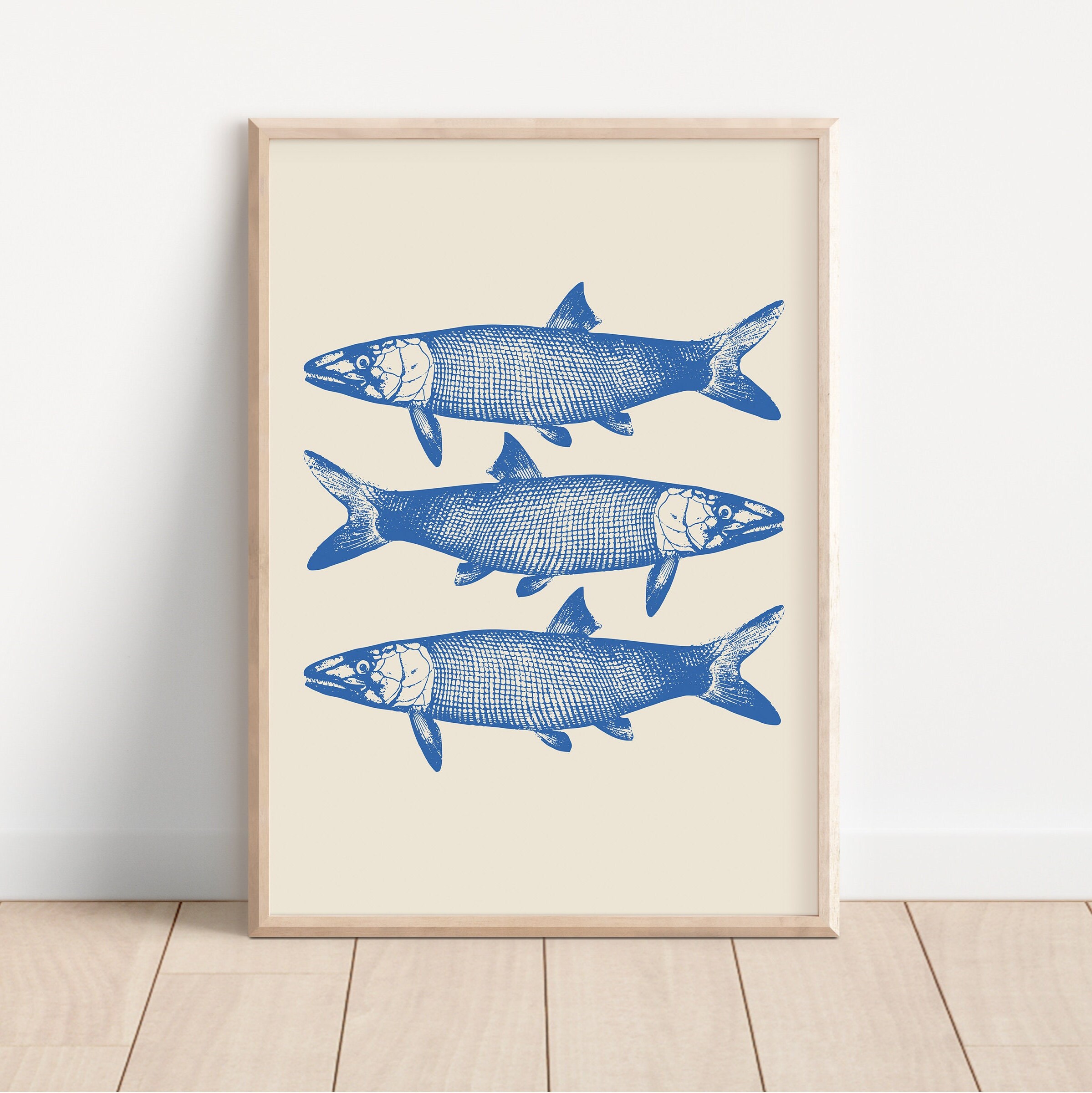 Kitchen Retro Fish Illustration Printable Wall Art, Trendy Poster Art ...