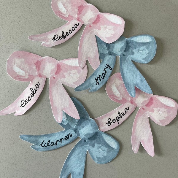 Bow Place Card - Etsy