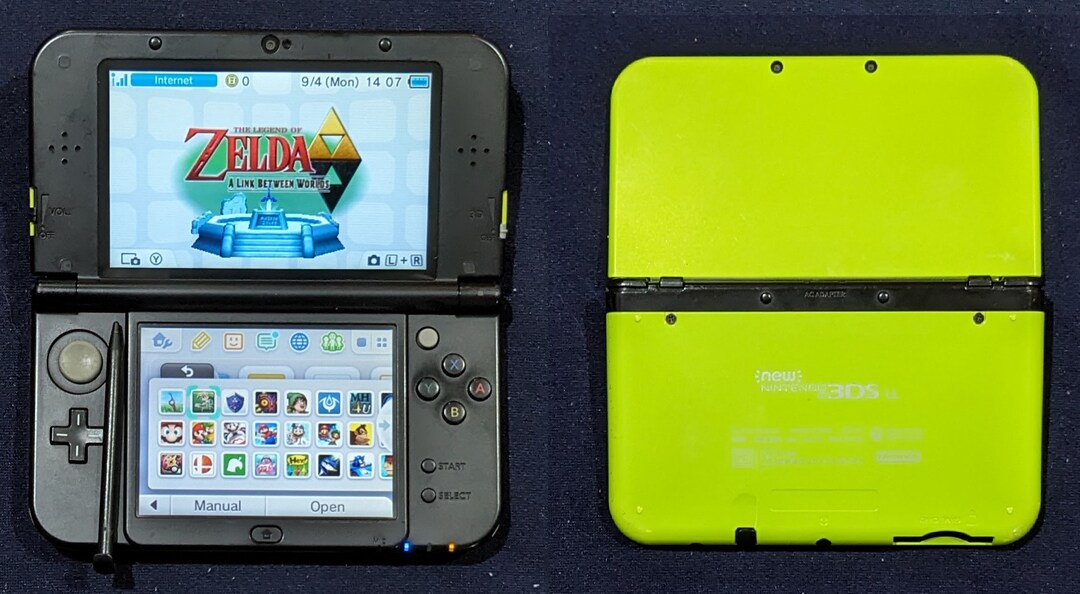 Custom Nintendo new 3DS XL Lime Green With Top Screen IPS, 64 GB ...