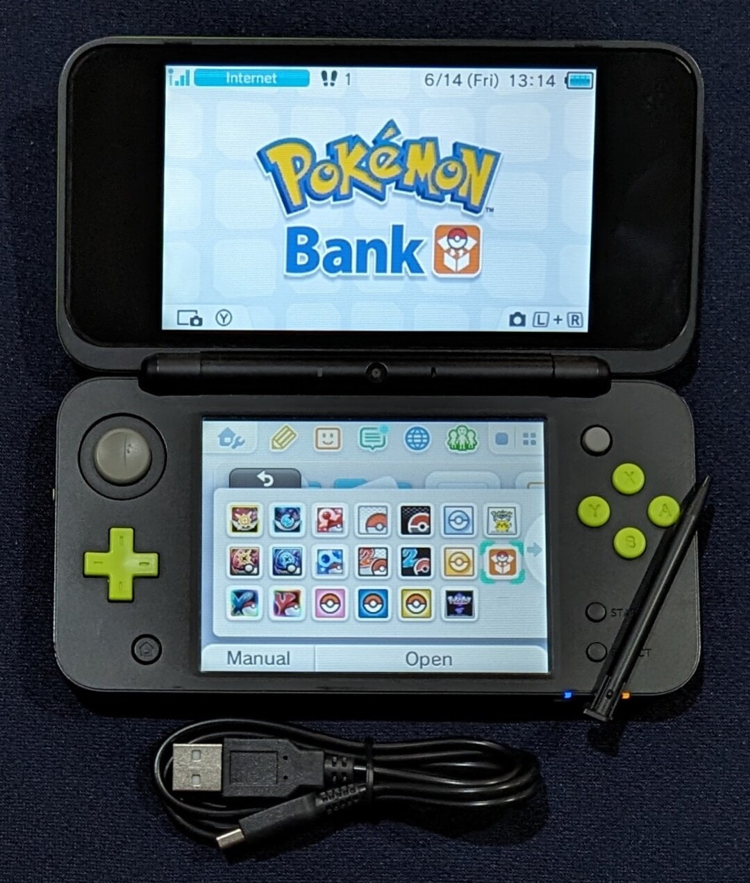 Custom Neon Green and Black Nintendo new 2DS XL Console With 64 GB ...