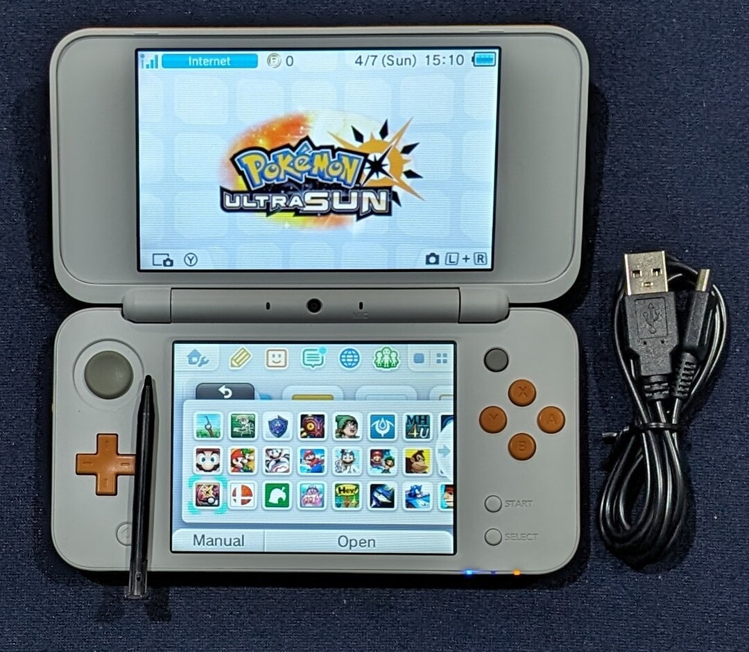 Custom Orange/white Nintendo new 2DS XL Console With 64 GB Microsd, USB ...