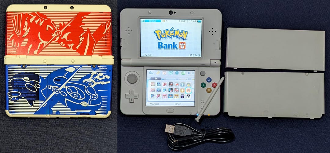 Custom Nintendo new 3DS With Replica Pokemon Faceplates, 128 GB Microsd ...