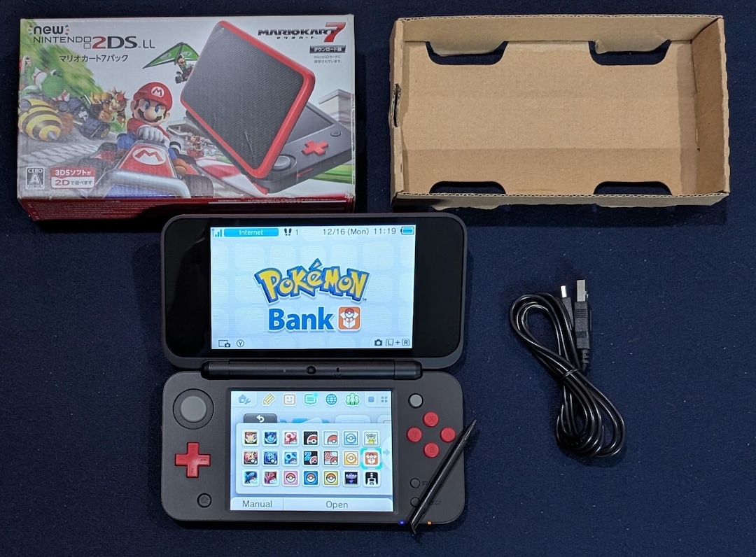 Custom Mario Kart new 2DS XL Console With 128 GB Microsd, USB Charger ...