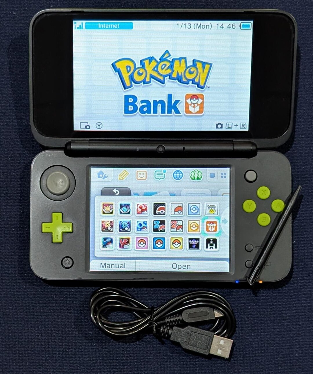 Custom Green/black Nintendo new 2DS XL Console With 128GB Microsd, USB ...