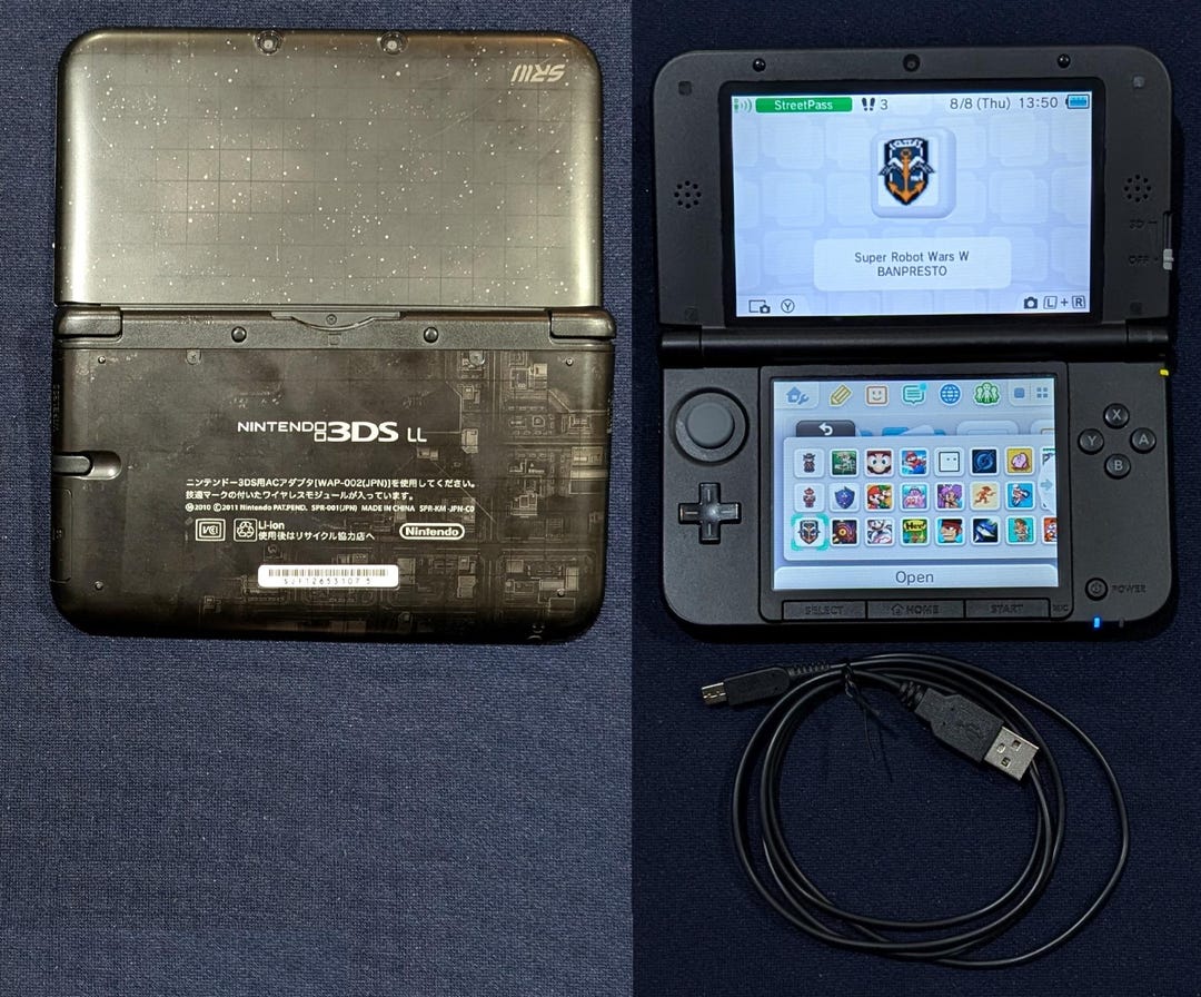 Custom Super Robot Wars Nintendo 3DS XL With 64GB SD Card, USB Charging ...