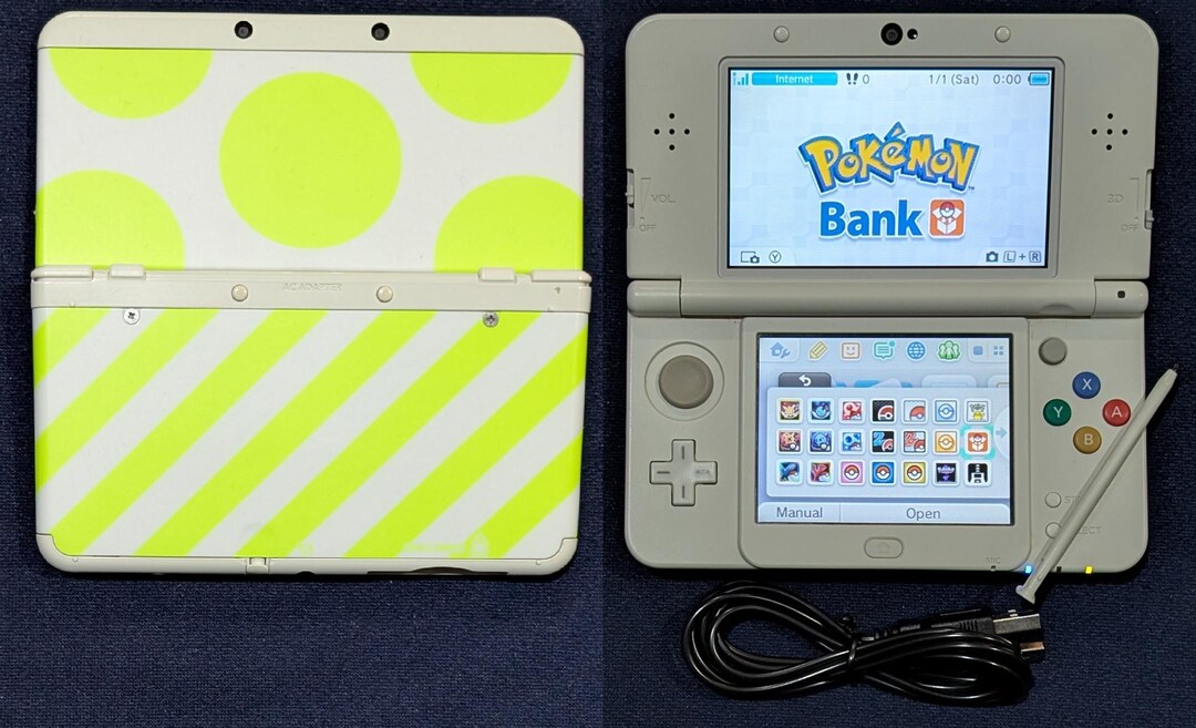 Custom Nintendo new 3DS With Neon Faceplates, 128 GB Microsd, Charger ...