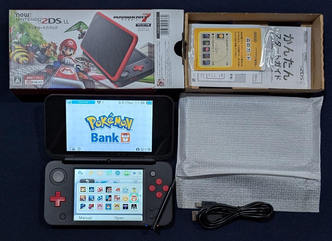 Custom Mario Kart new 2DS XL Console With 128 GB Microsd, USB Charger ...