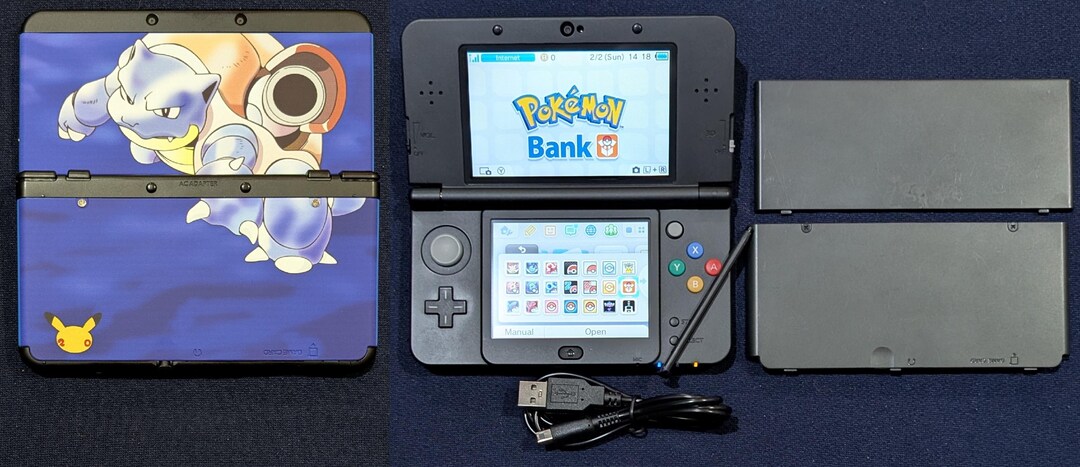 Custom Nintendo new 3DS With Replica Blastoise Faceplates, 128 GB ...