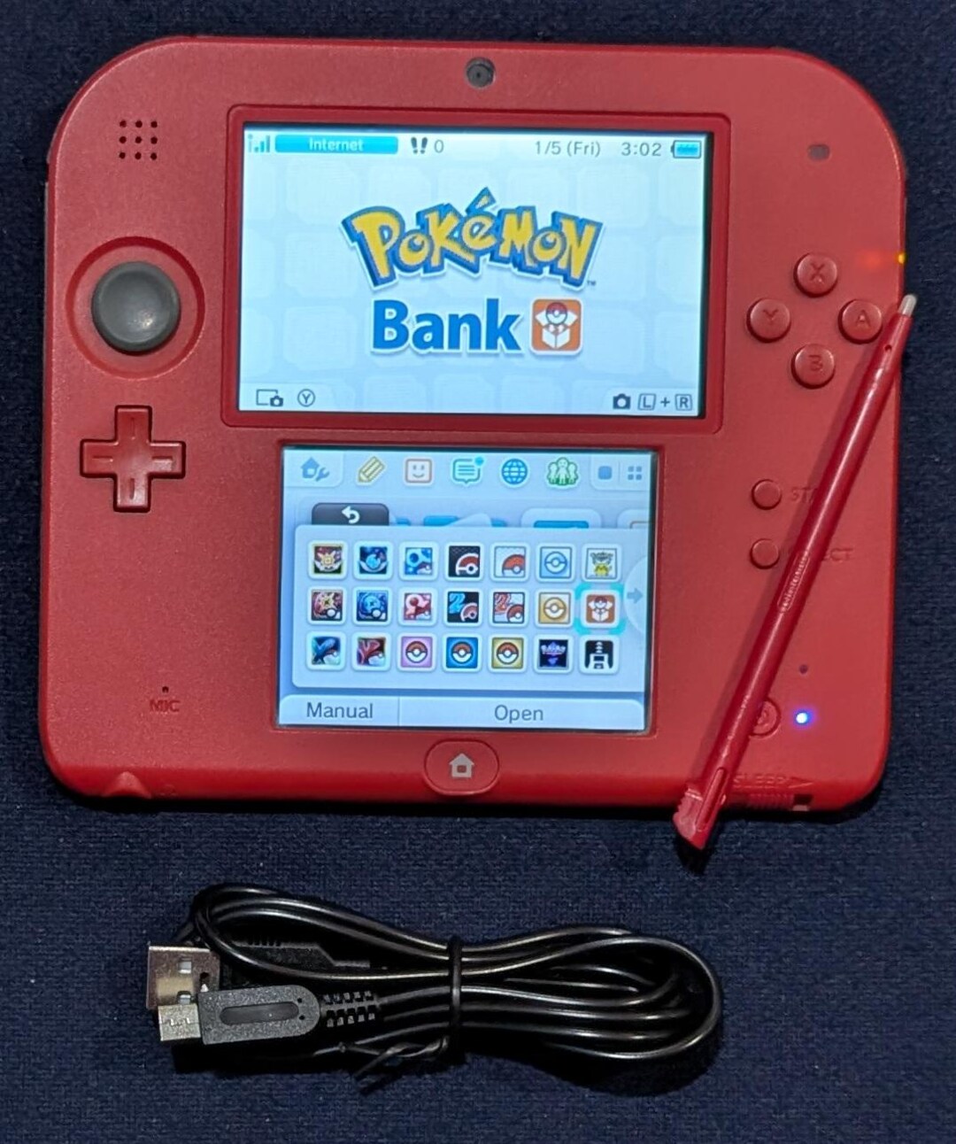 Custom Red Original 2DS With 64GB SD, USB Charging Cable - Etsy