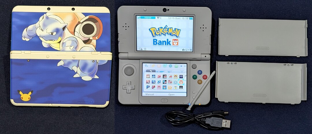 Custom Nintendo new 3DS With Replica Blastoise Faceplates, 128 GB ...