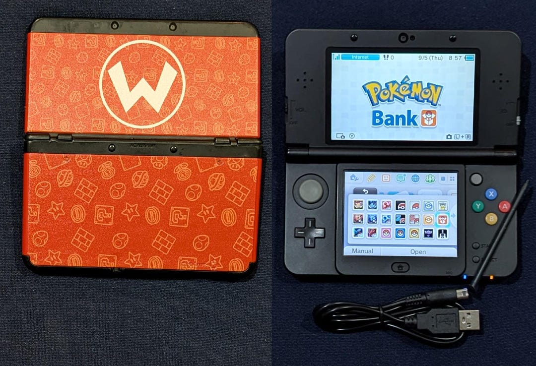 Custom Nintendo new 3DS With Replica Mario Faceplates, 64 GB Microsd ...