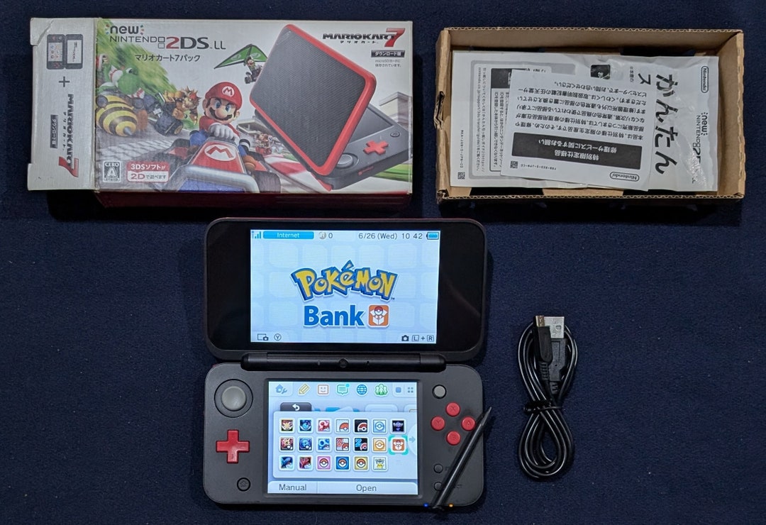 Custom Mario Kart new 2DS XL Console With 128 GB Microsd, USB Charger ...