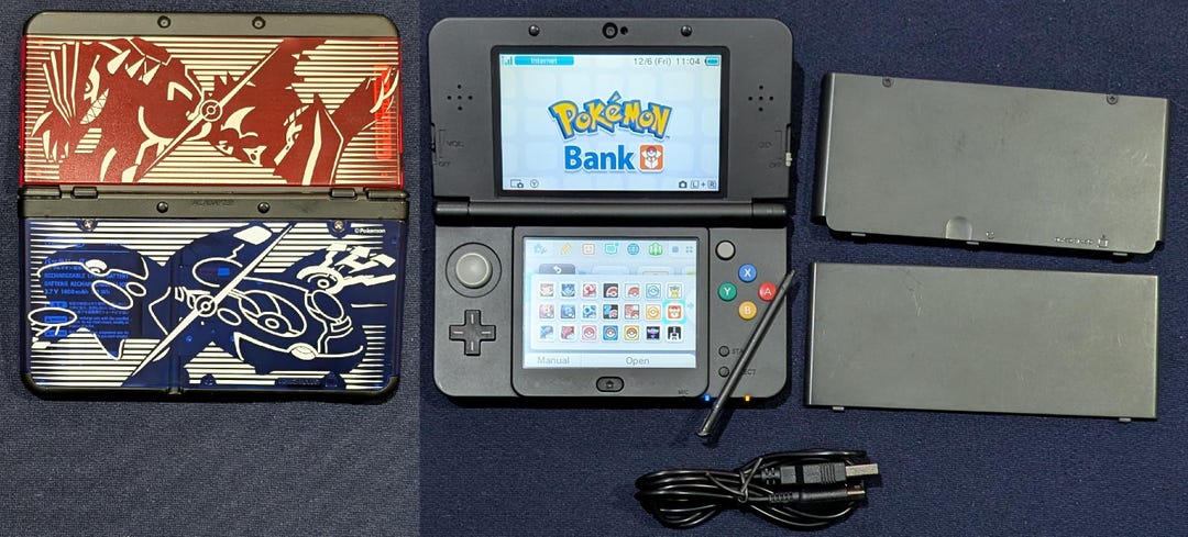 Custom Nintendo new 3DS With Replica Pokemon Faceplates, 128 GB Microsd ...
