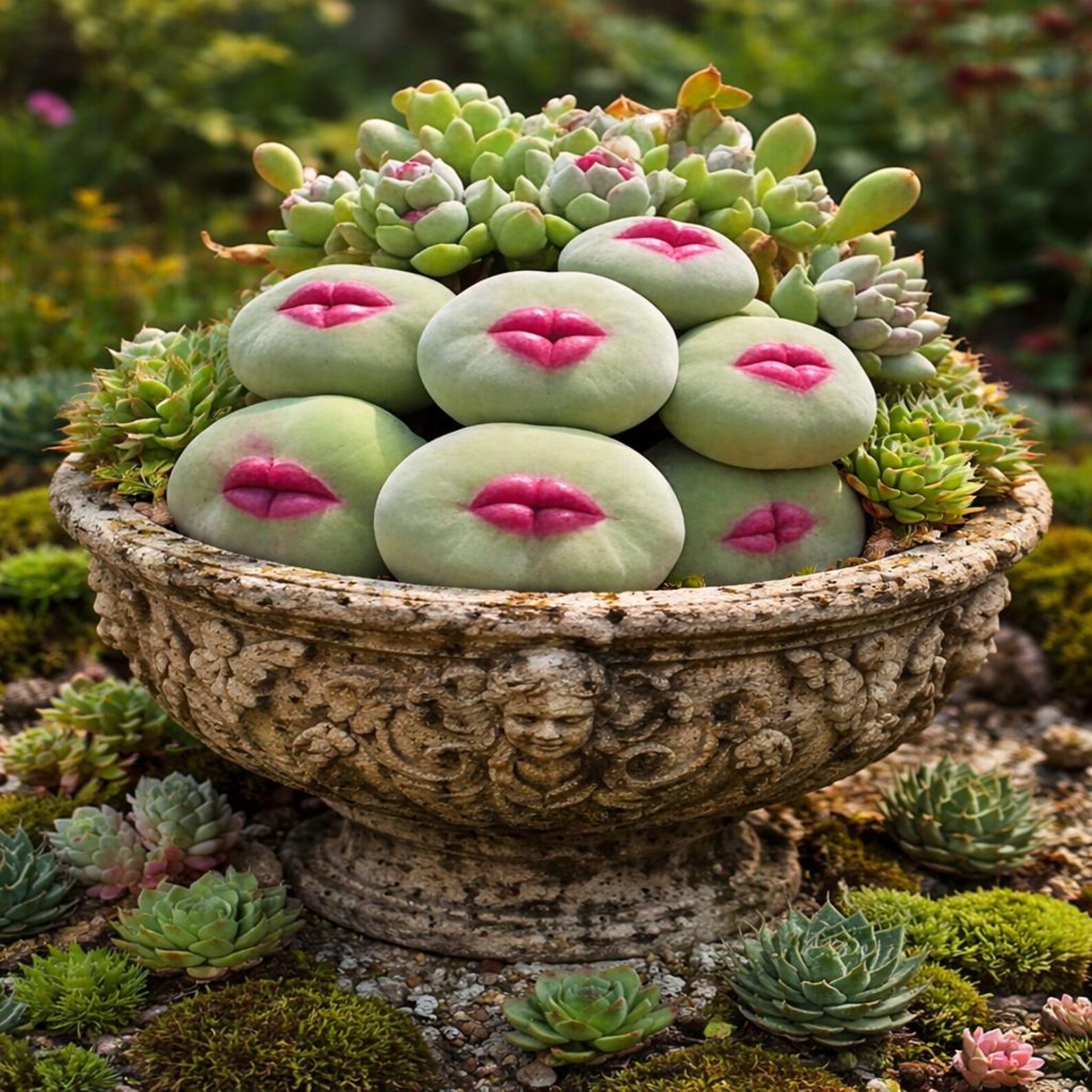 Rare 100+SEEDS Conophytum Pageae Red Lip Succulent Seeds Pink ...