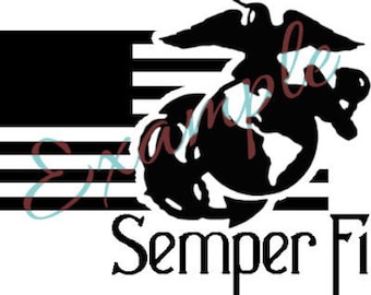 Semper Fi Flag Svg - Etsy