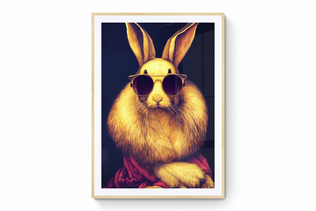 Rabbit Wall Art, Rabbit Wall Décor, Rabbit Poster, Rabbit Gift, Rabbit ...