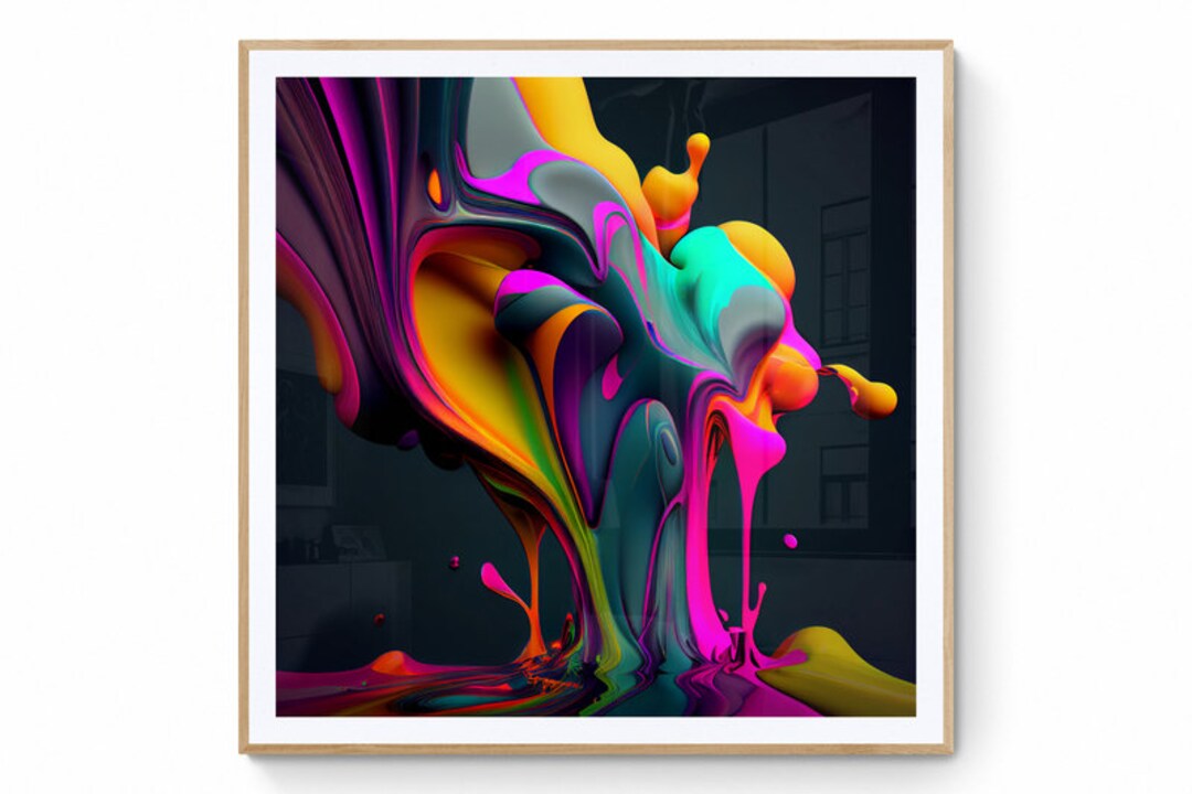 Splash Paint Wall Art, Colorful Paint Artwork, Splash of Color Art ...