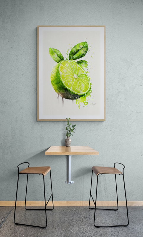 Lime Fruit Wall Art, Fruit Printable Art, Lime Print, Fruit Market ...