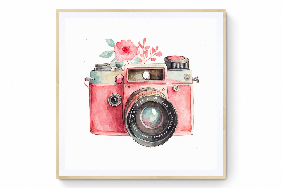 Camera Wall Art, Instrument Wall Art, Watercolor Wall Art, Camera ...