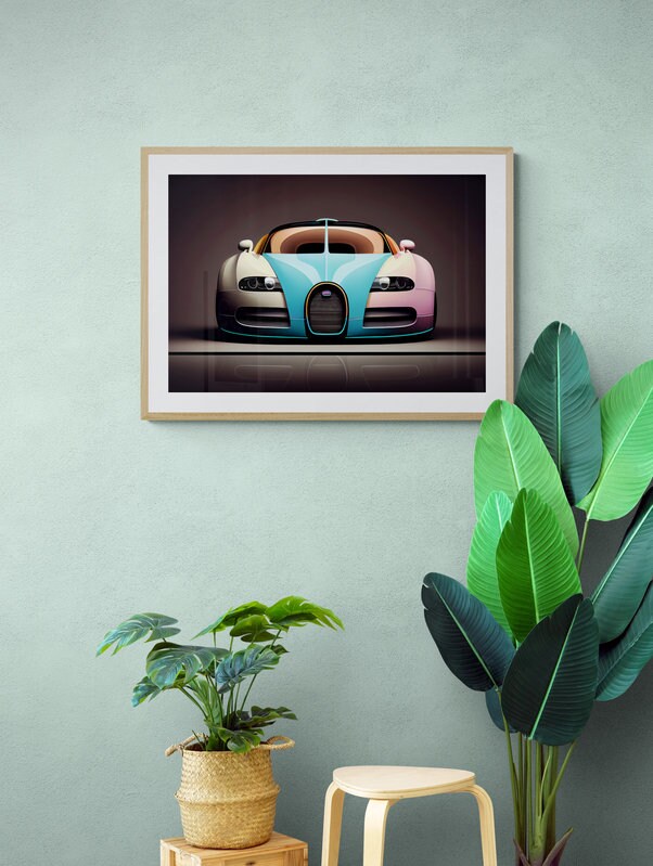 Bugatti Wall Art Wall Art, Bugatti Veyron, Car Printable Art, Muscle ...