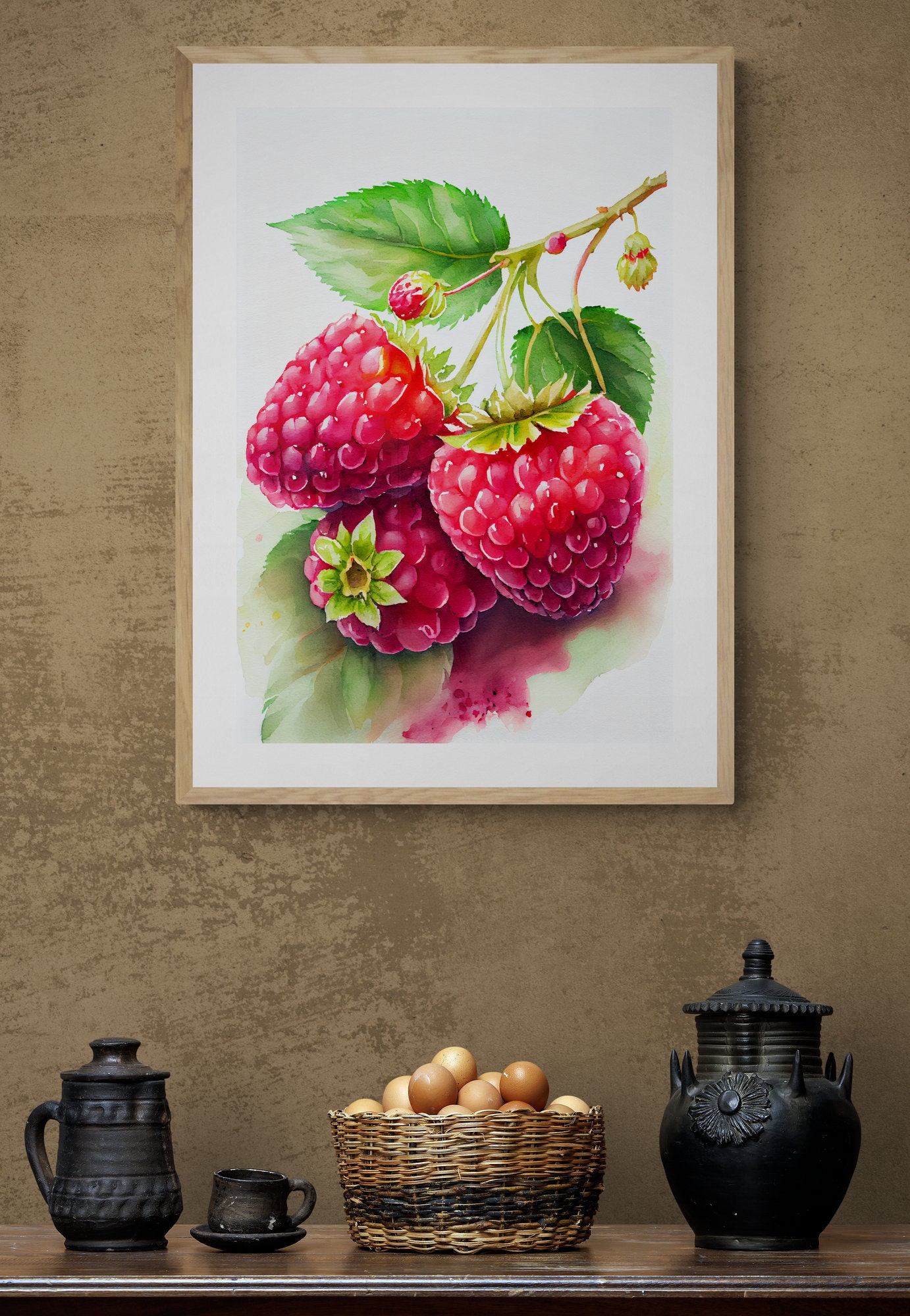 Raspberry Fruit Wall Art, Fruit Printable Art, Raspberry Print, Fruit ...