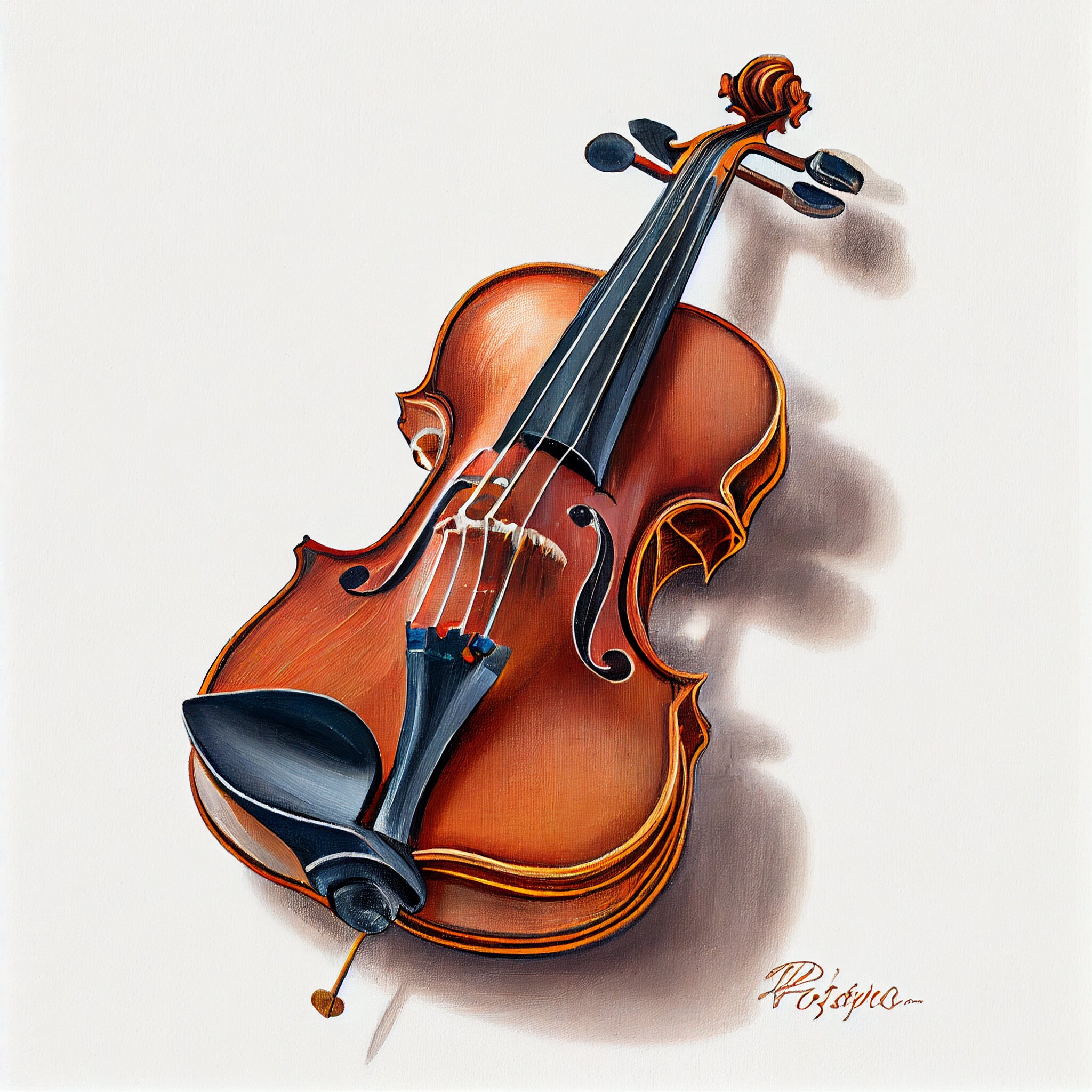 Violin Wall Art, Instrument Wall Art, Watercolor Wall Art, Violin ...