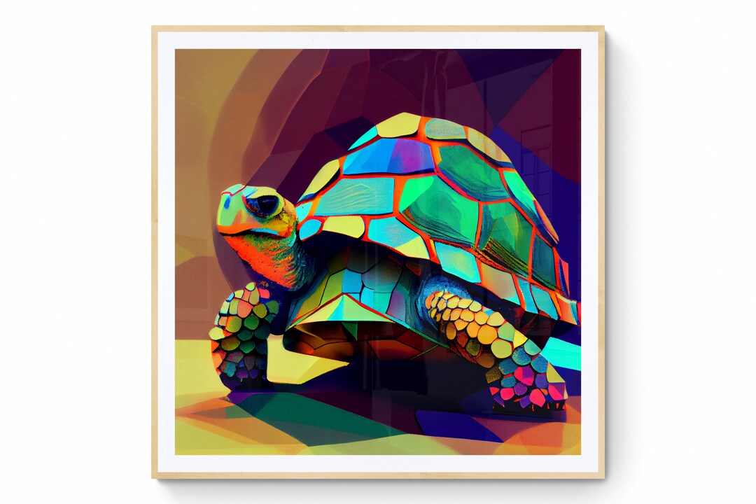 Colorful Tortoise Wall Art, Tortoise Wall Décor, Andy Warhol Art ...