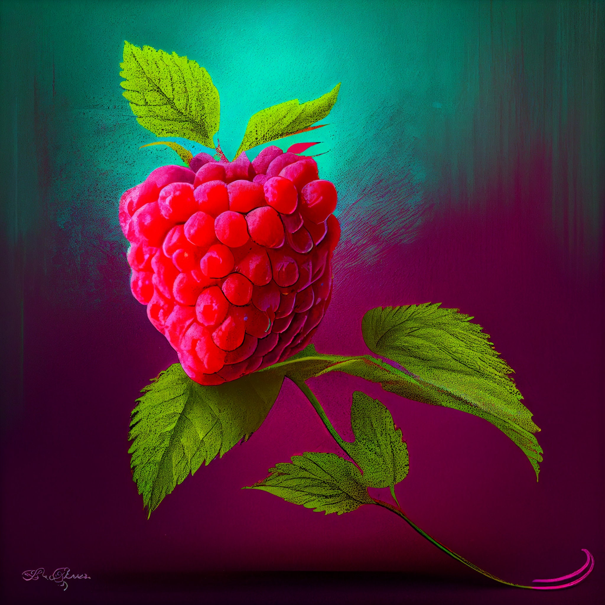 Raspberry Wall Art, Fruit Printable Art, Raspberry Print, Fruit Market ...