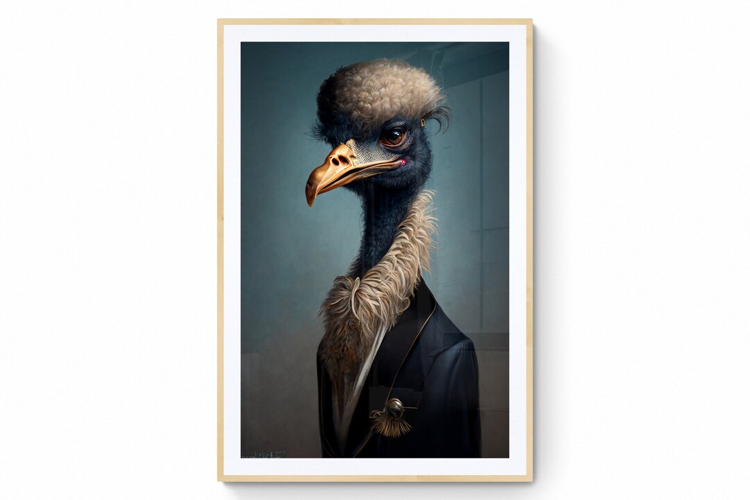 Ostrich Wall Art, Ostrich Wall Décor, Ostrich Poster, Ostrich Gift ...