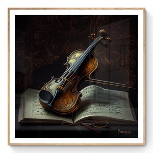 Violin Wall Art, Instrument Wall Art, Watercolor Wall Art, Violin ...
